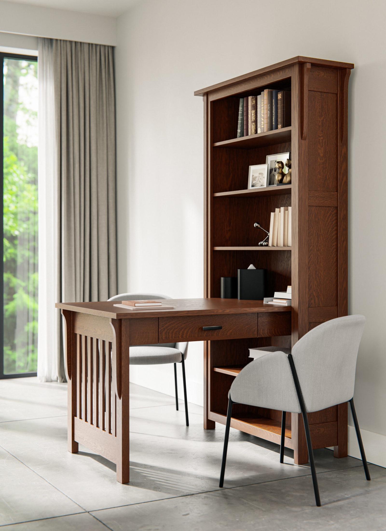 Boston Bookcase Desk | Amish Originals