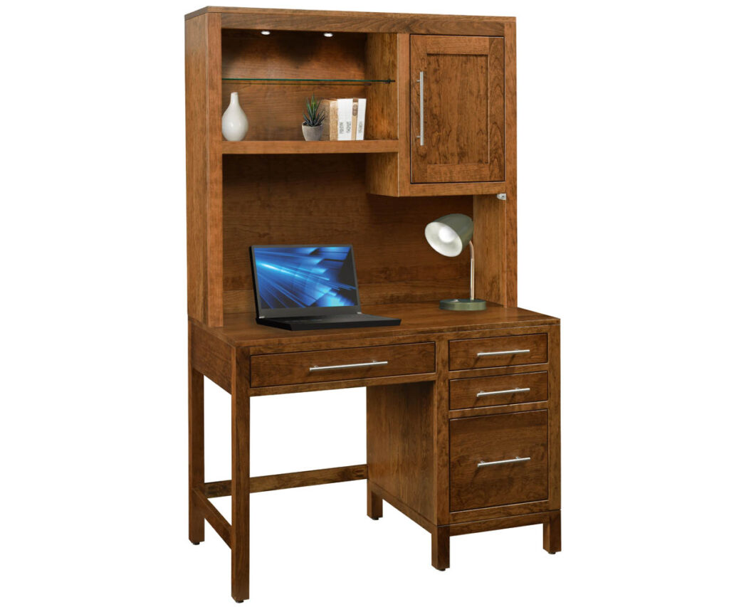 Vienna Single Pedestal Desk With Hutch | Amish Originals